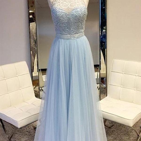 Long Prom Dress,pale Blue Prom Dress, Hater Prom Dress, Prom Dress For ...
