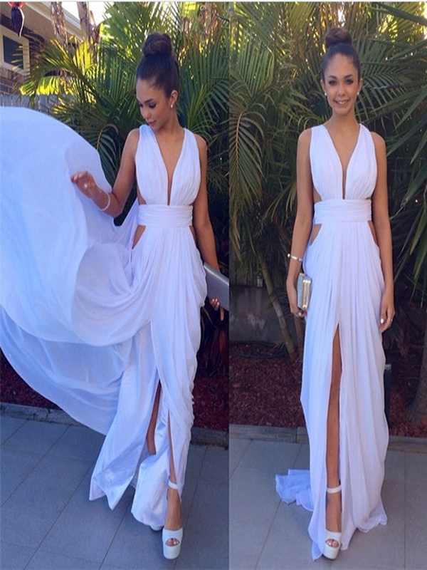 Long Custom Prom Dress, Chiffon Prom Dress, Backless Prom Dress, Unique ...